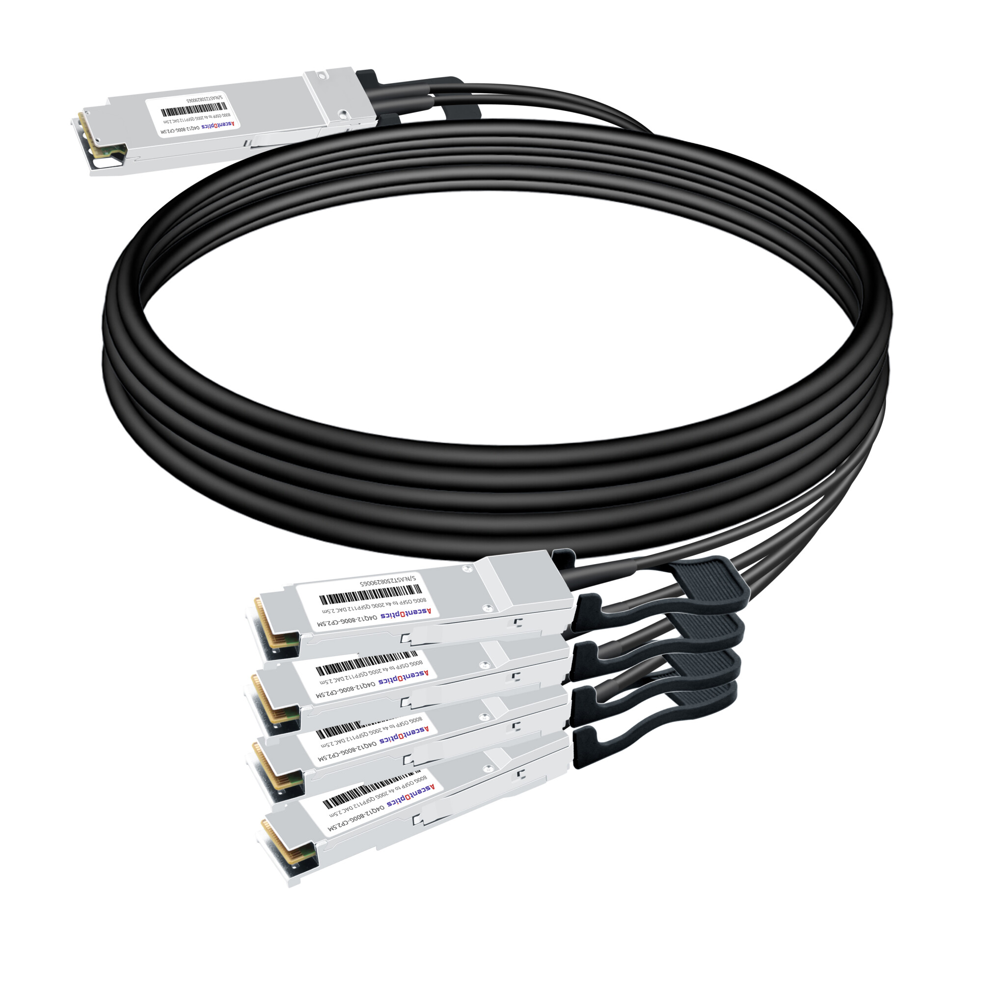 800G OSFP to 4x 200G QSFP112 Breakout DAC 2.5m | AscentOptics