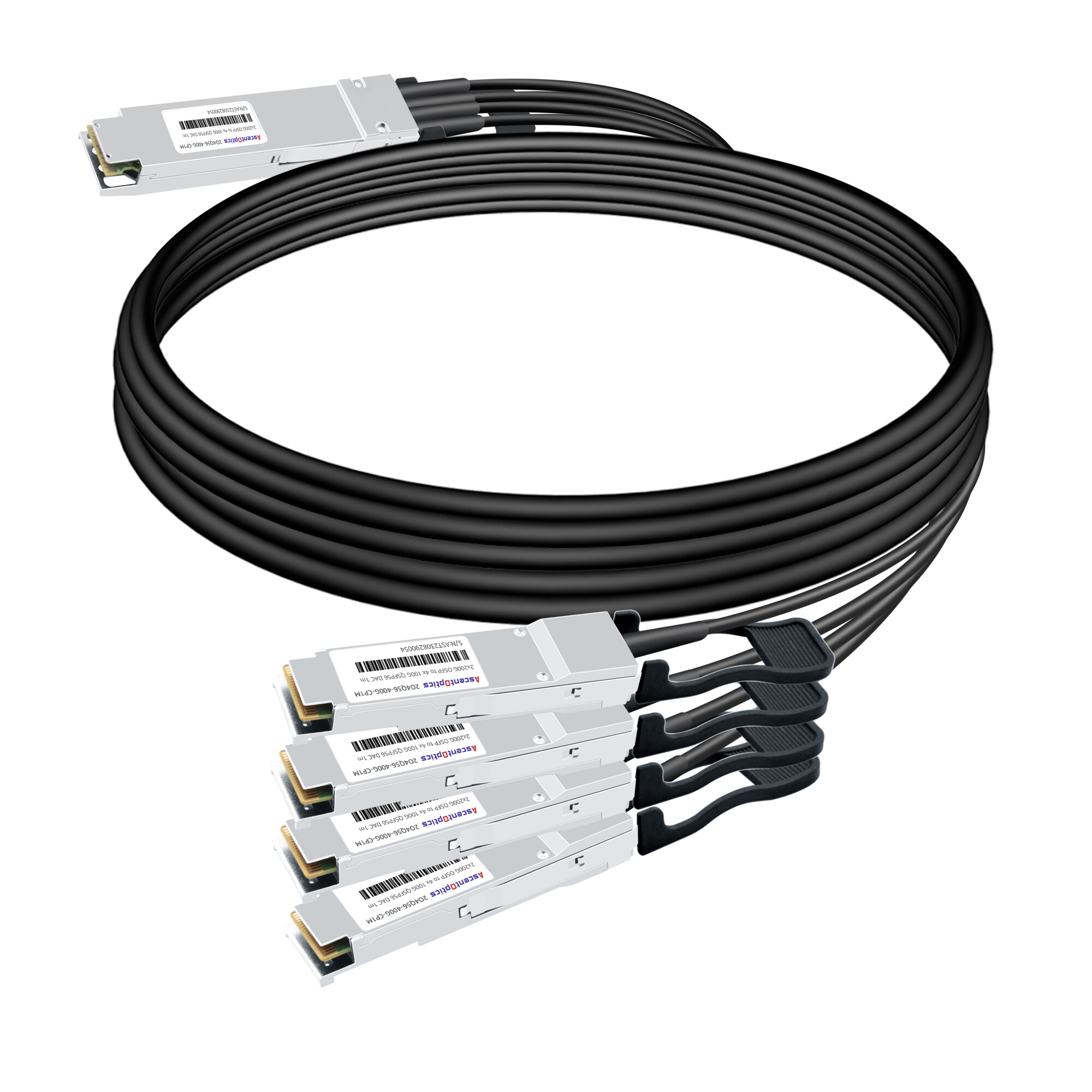 2x200G OSFP to 4x100G QSFP56 Breakout DAC,1m | AscentOptics